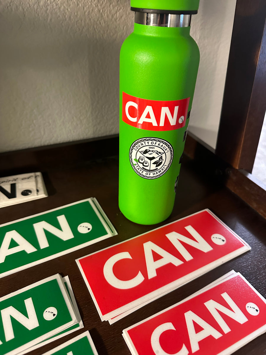 CAN. Red & Green Rectangle Stickers – Spirit of CAN.